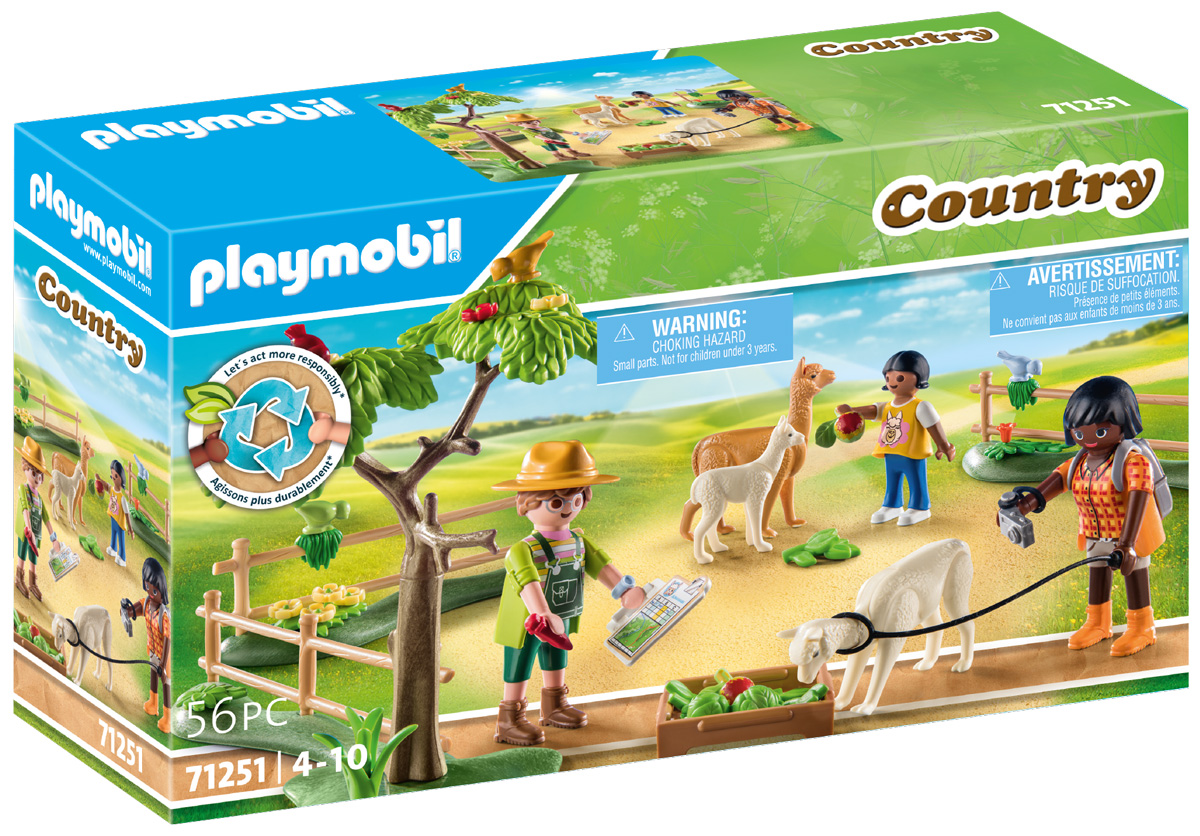 Playmobil Country 71251 pas cher, Randonneurs et alpagas Playmobil Country 71251 pas cher, Randonneurs et alpagas