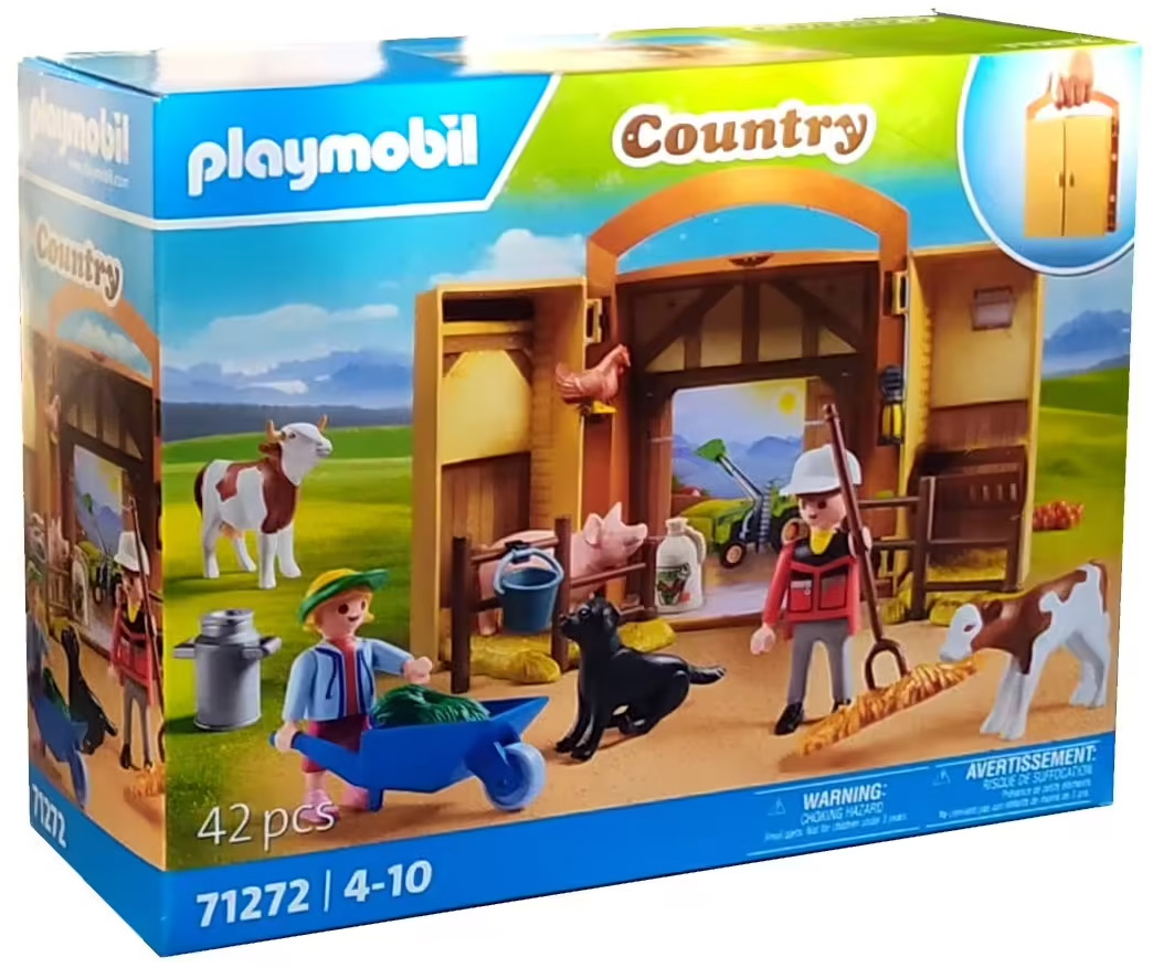 Playmobil Country 71272 pas cher, La valisette transportable : L'étable ...