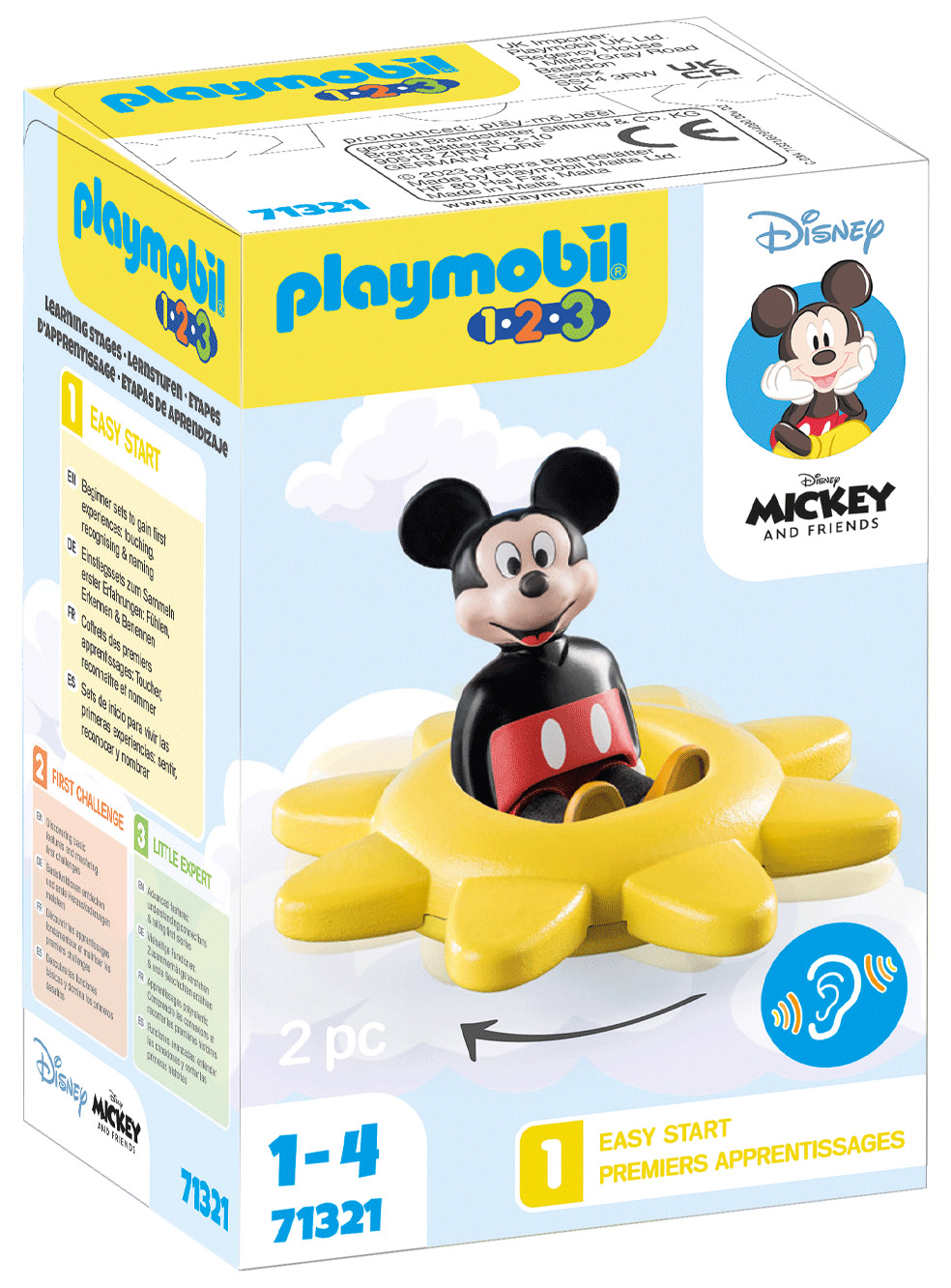 Playmobil 123 71321 pas cher, Disney Mickey et Toupie soleil