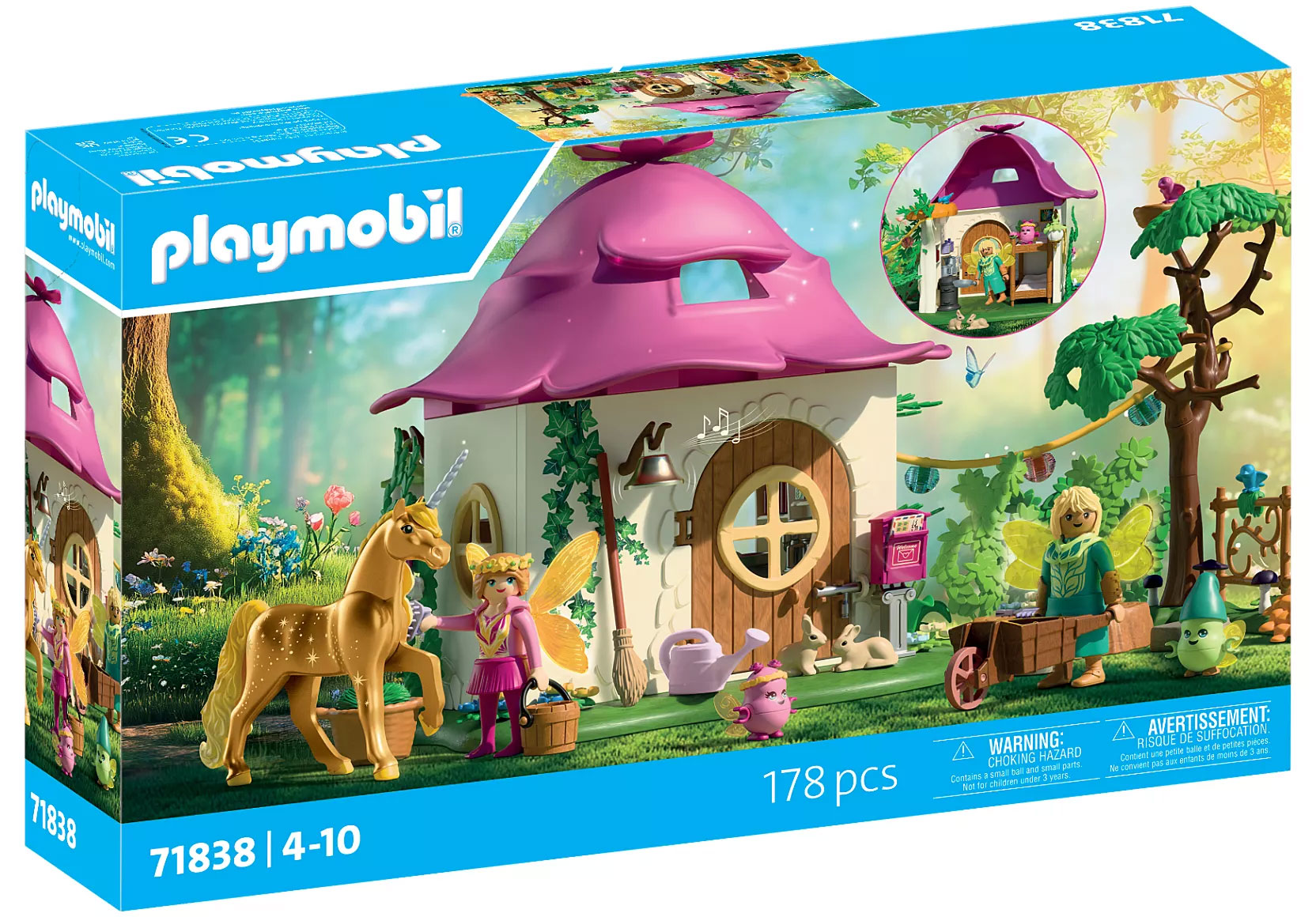 Playmobil Magic Unicorns 71838 pas cher, Maison de fée avec licorne dorée